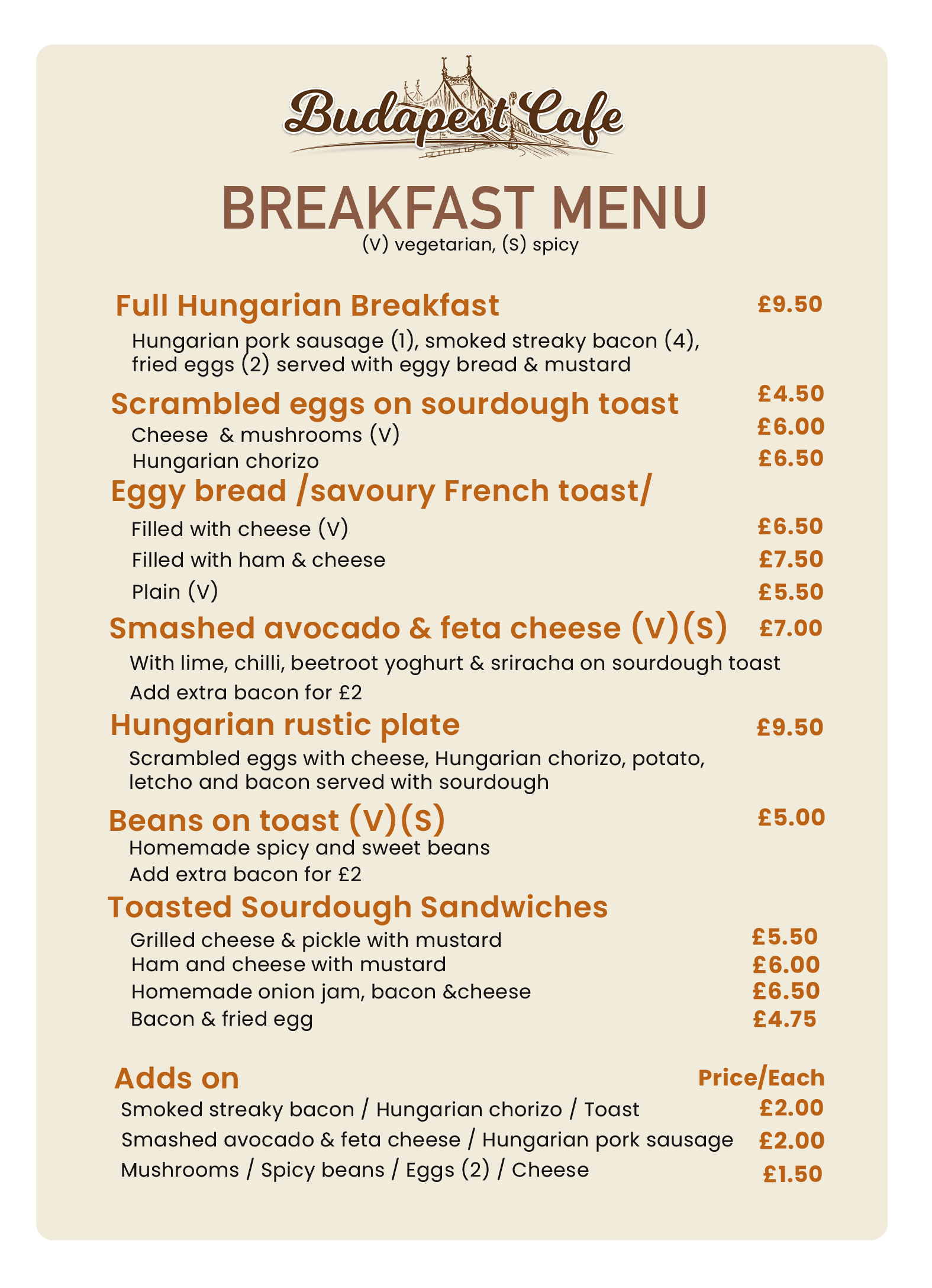 Menu - Budapest Cafe Bristol